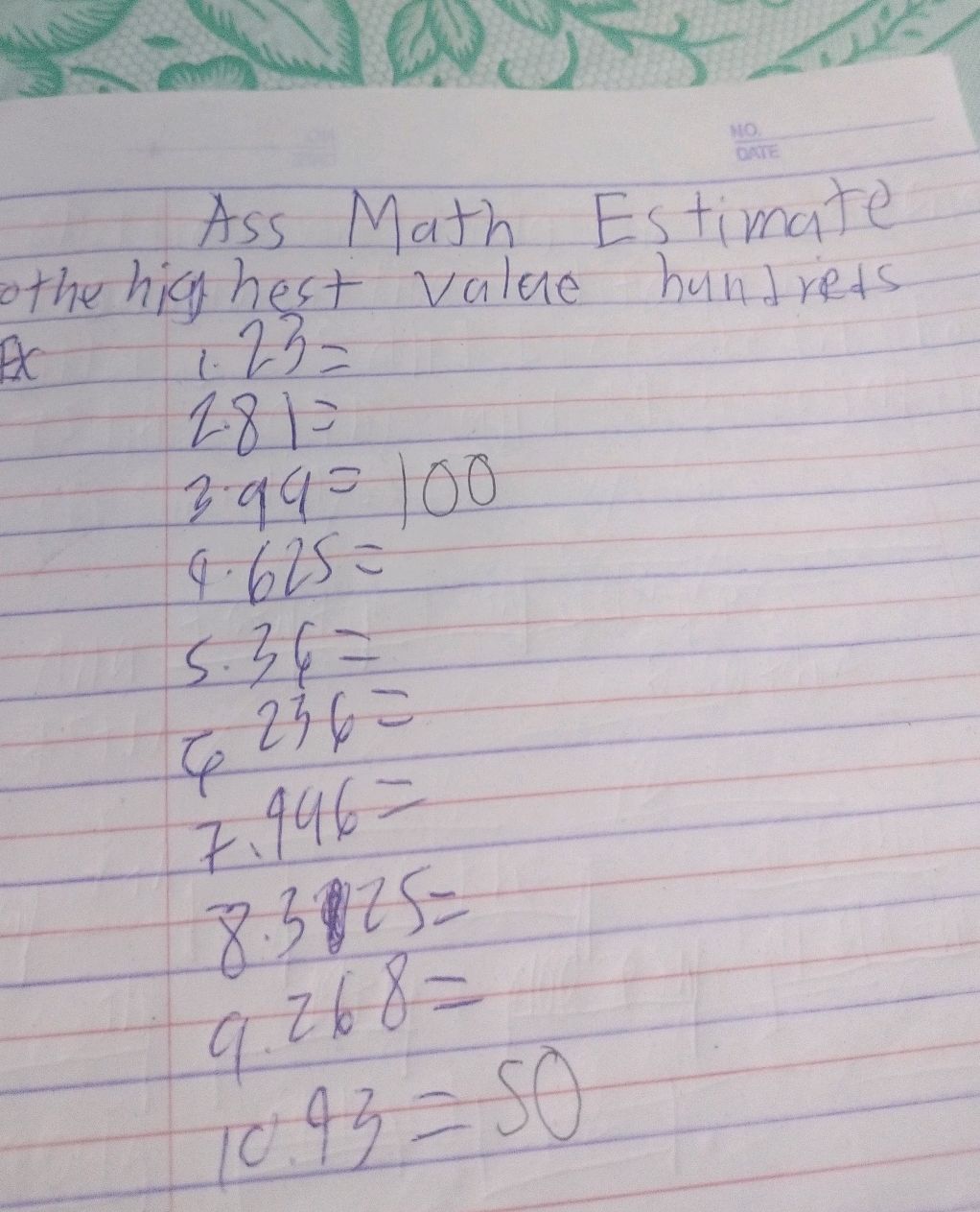 Estimate the highest value to the nearest | StudyX