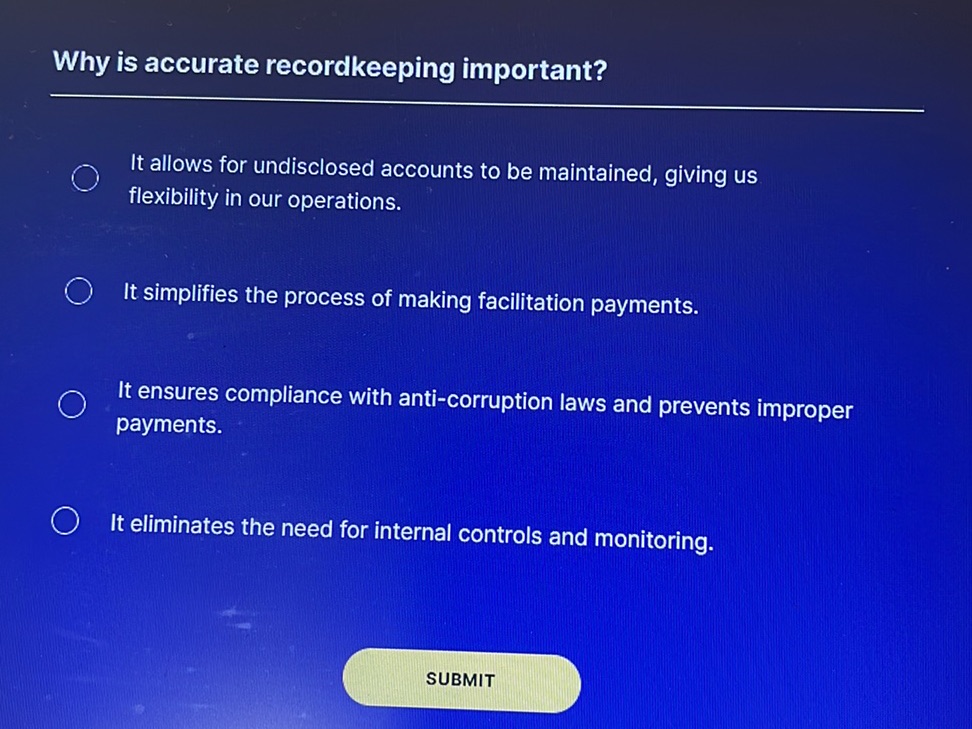 Why is accurate recordkeeping important? It