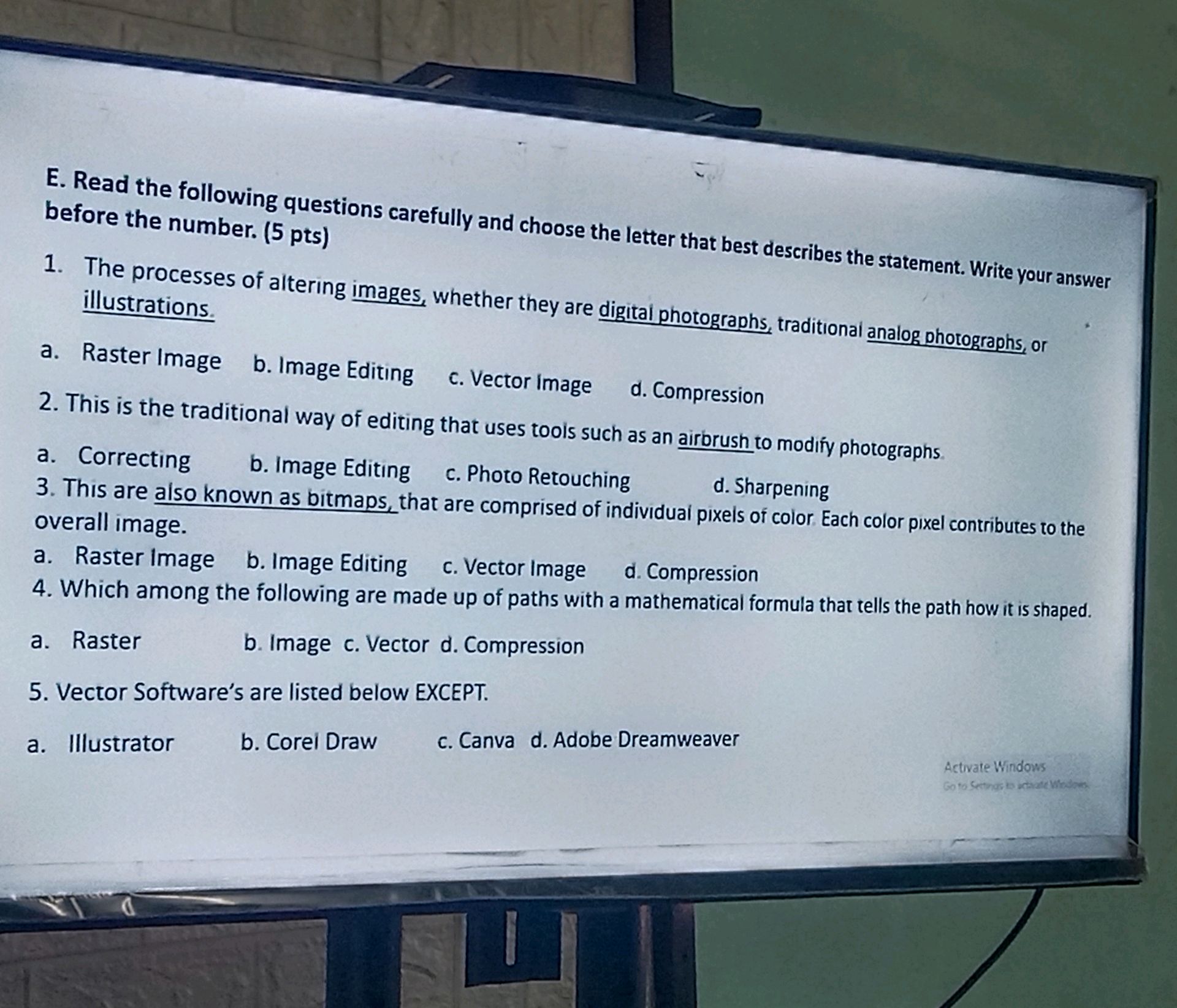 E. Read the following questions carefully | StudyX