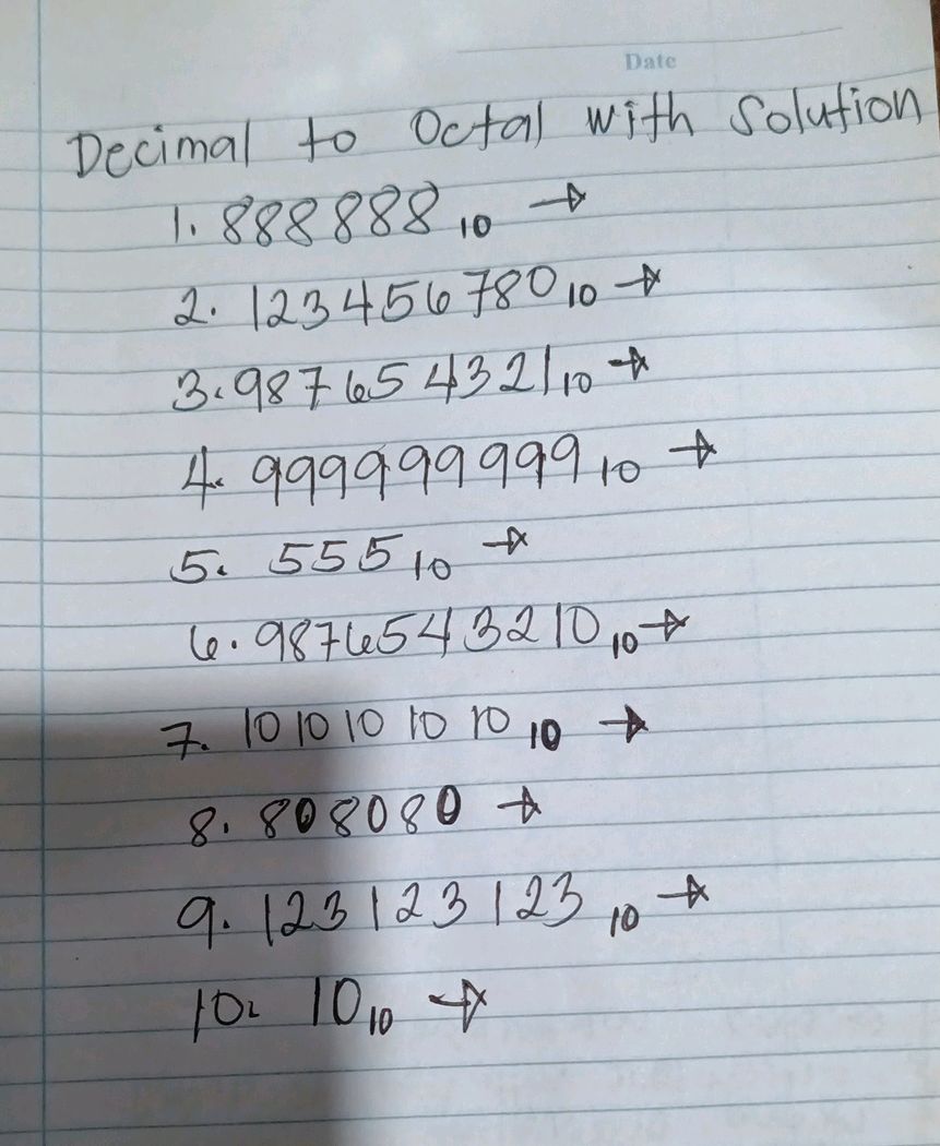 Convert the following decimal numbers to | StudyX