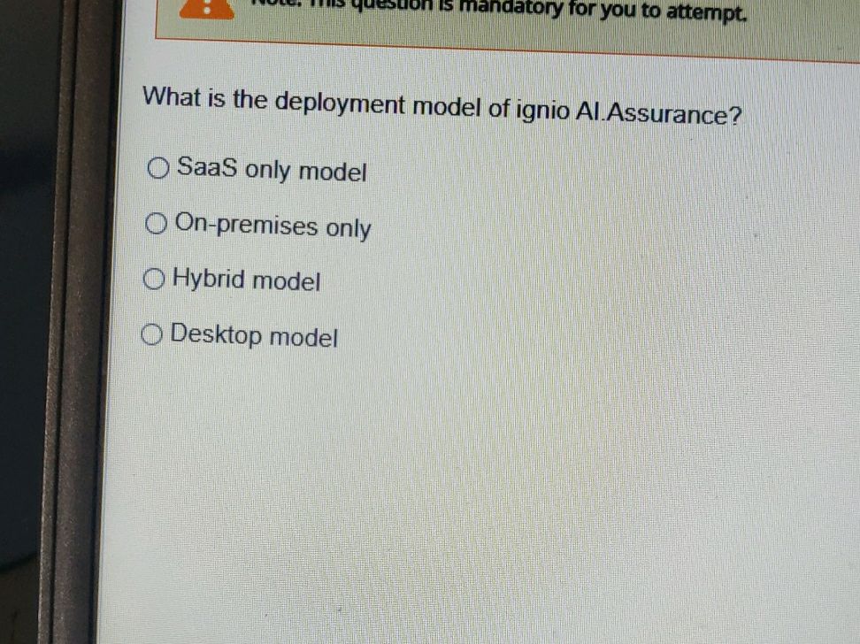 What is the deployment model of ignio
