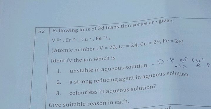 Following ions of 3d transition series are | StudyX