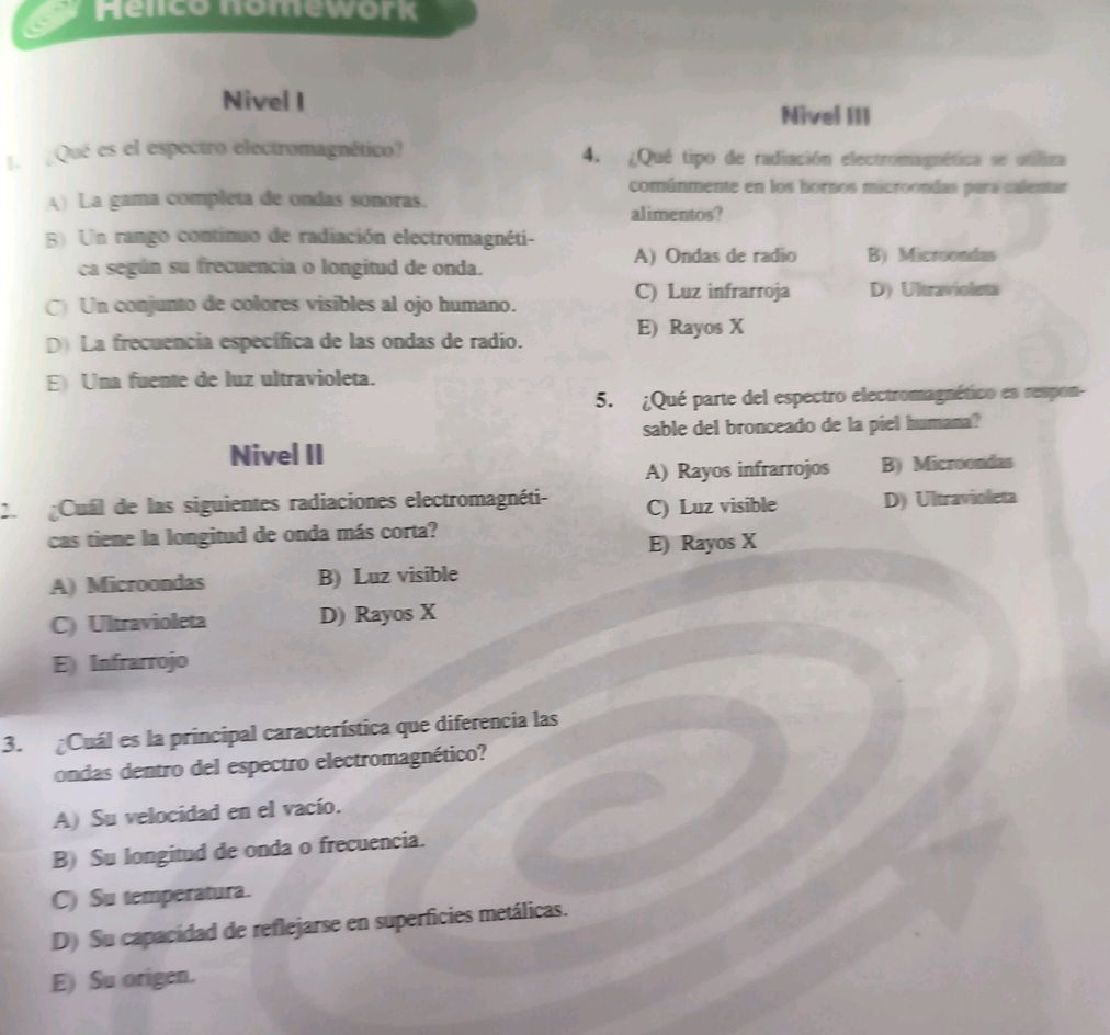 1. ¿Qué es el espectro electromagnético? A) | StudyX