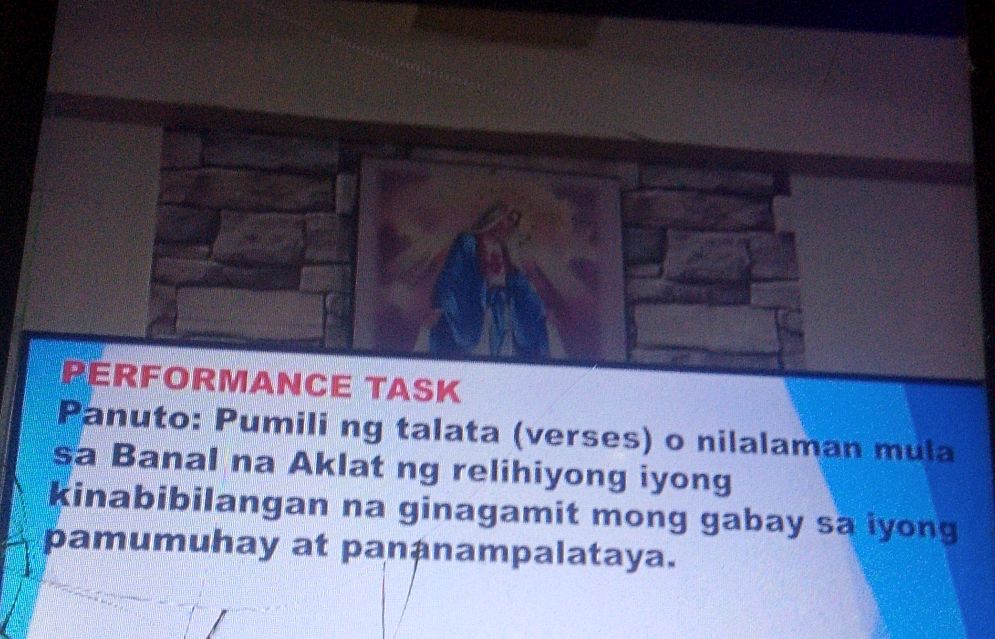 PERFORMANCE TASK Panuto: Pumili ng talata | StudyX