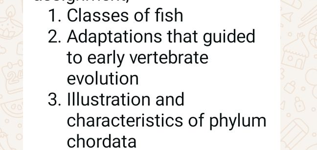 1. Classes of fish 2. Adaptations that | StudyX