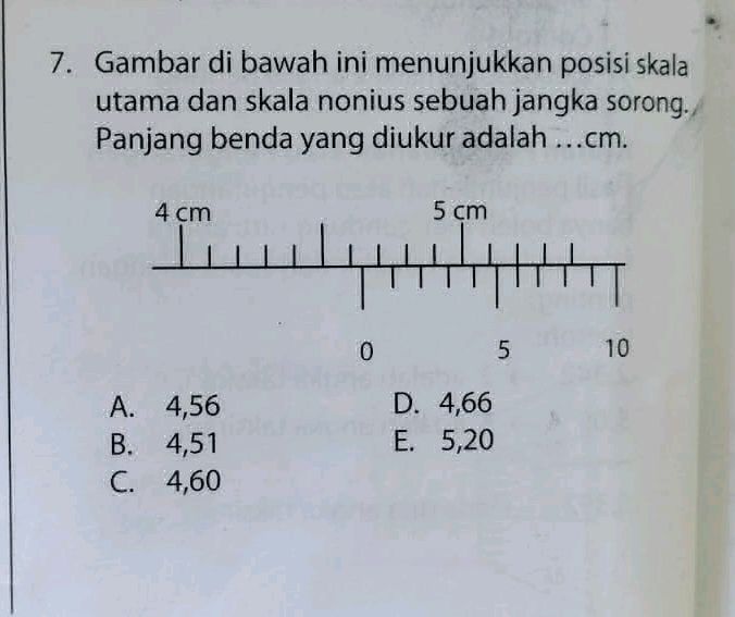 Gambar di bawah ini menunjukkan posisi skala