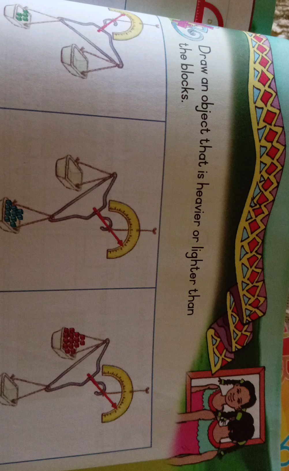 Draw an object that is heavier or lighter