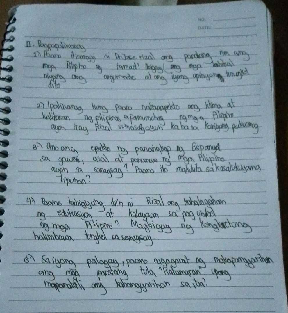 II. Pagpapaliwanag 1.) Paano itinanggi ni | StudyX