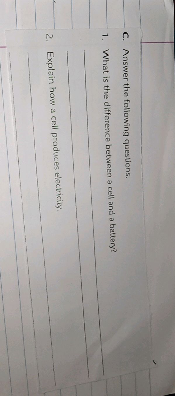 C. Answer the following questions. 1. What