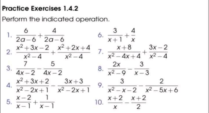 Perform the indicated operation. 1. $ | StudyX