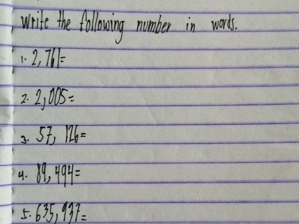 Write the following number in words. 1. | StudyX