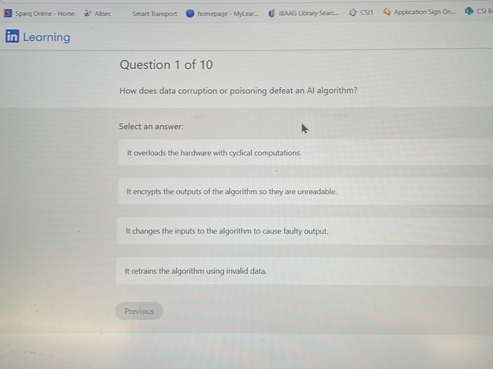 Question 1 of 10 How does data corruption | StudyX