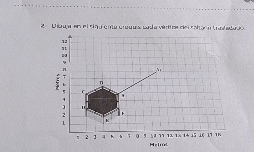 Dibuja en el siguiente croquis cada vértice