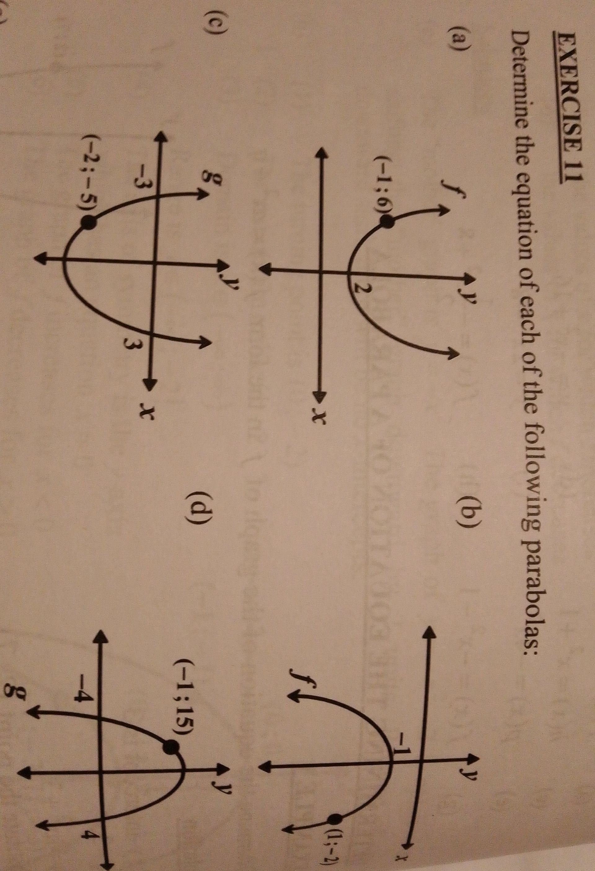 EXERCISE 11 Determine the equation of each | StudyX