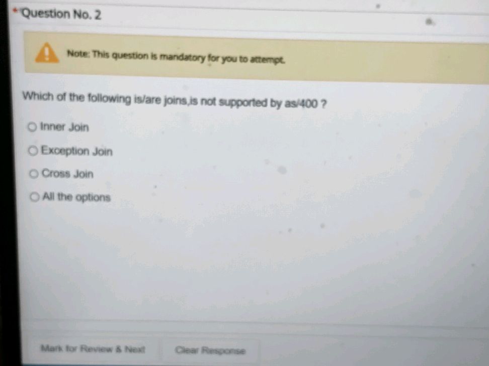 Which of the following is/are joins, is not