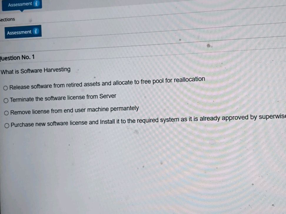 Question No. 1 What is Software Harvesting? | StudyX