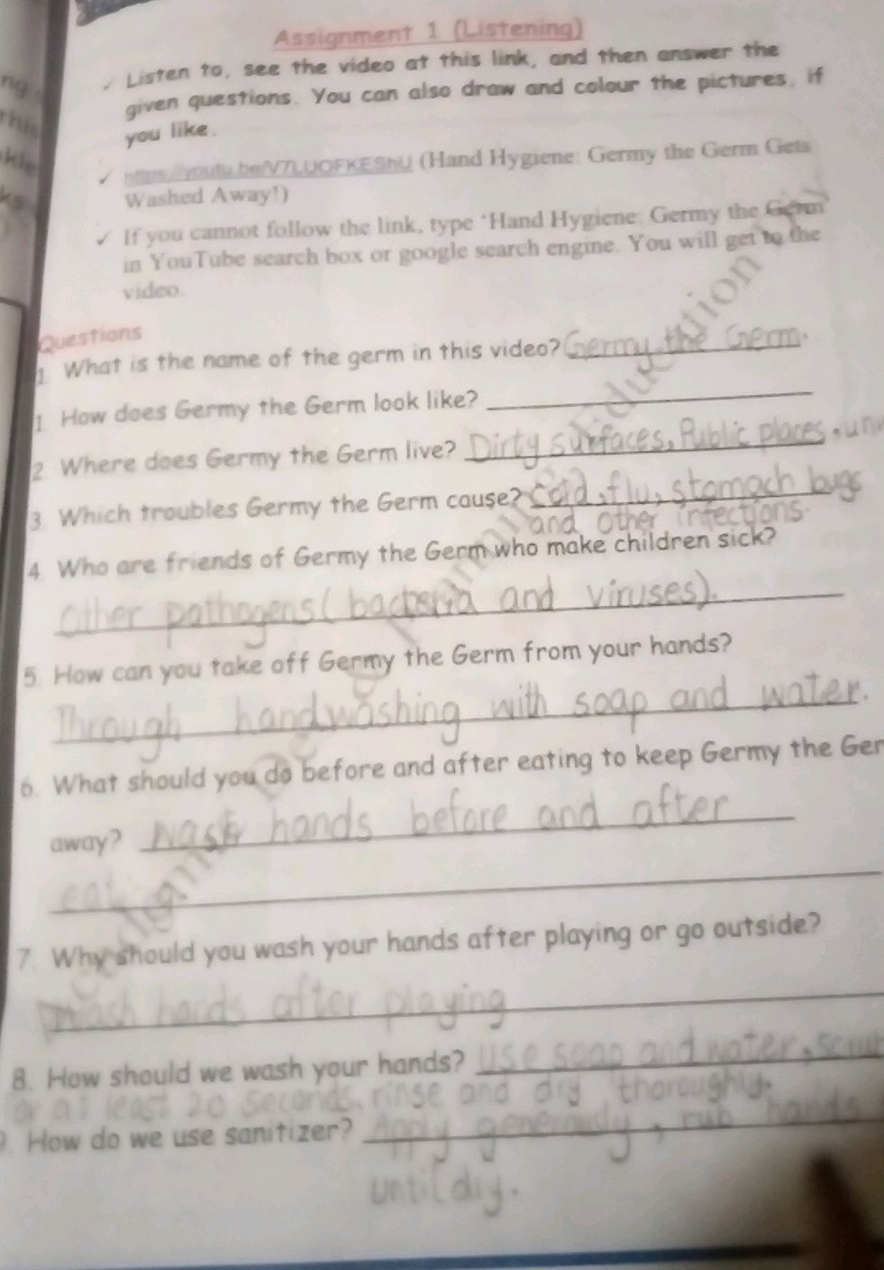 1. What is the name of the germ in this | StudyX