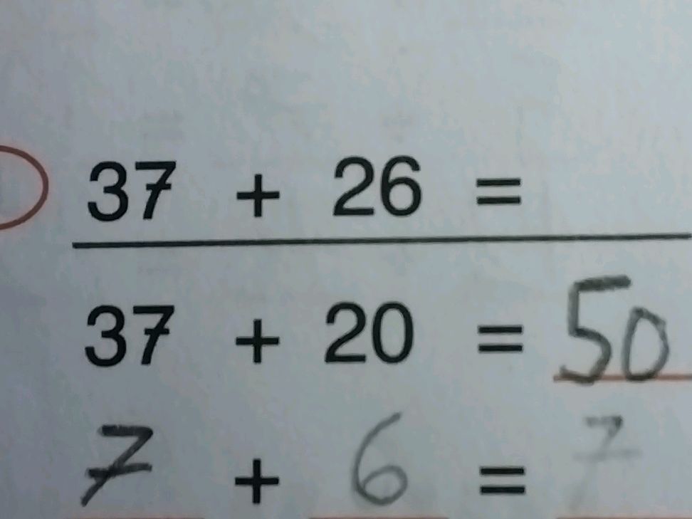 Addition problem: 37 + 26 | StudyX