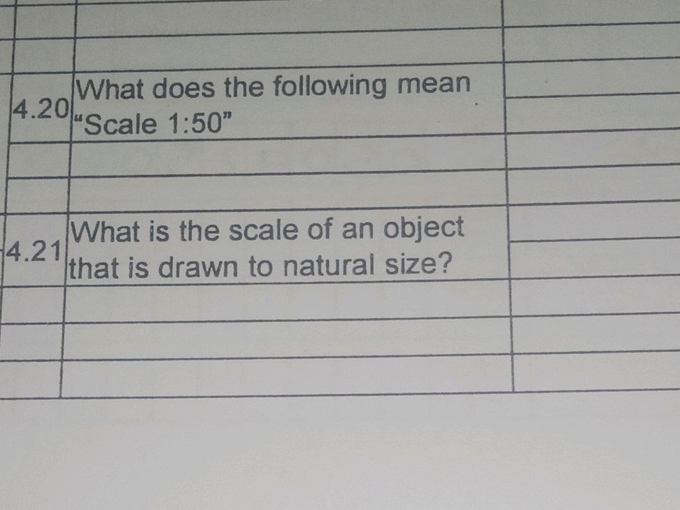 What does the following mean "Scale 1:50" | StudyX