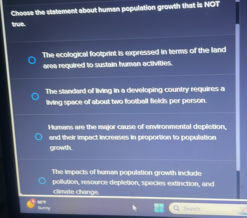 Choose the statement about human population | StudyX