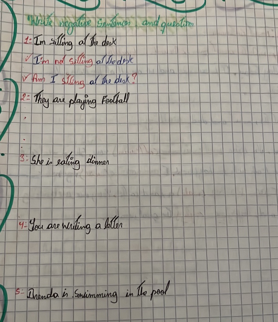 Write negative sentences and questions. 1: