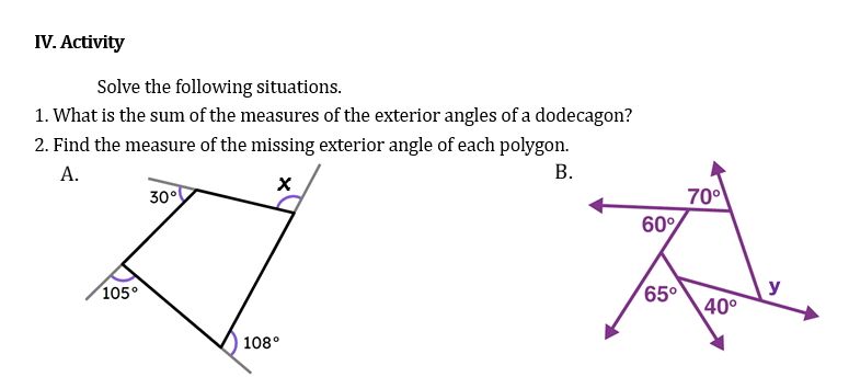 1. What is the sum of the measures of the | StudyX