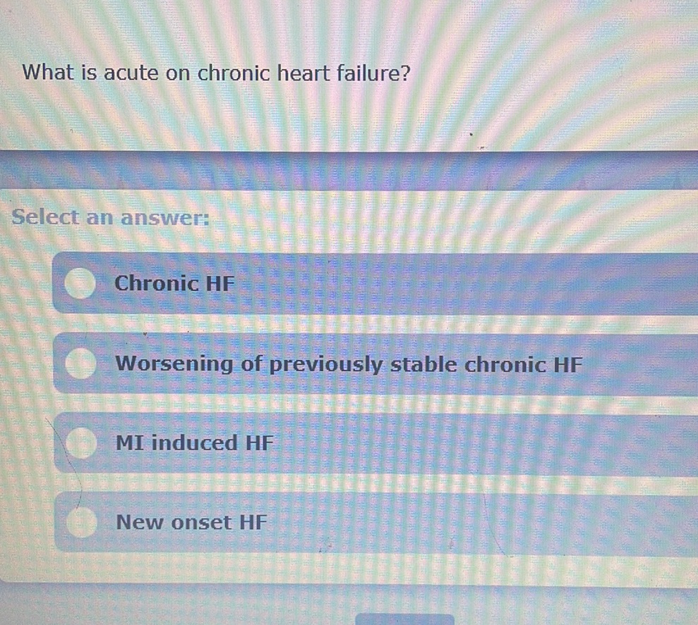 What is acute on chronic heart failure?