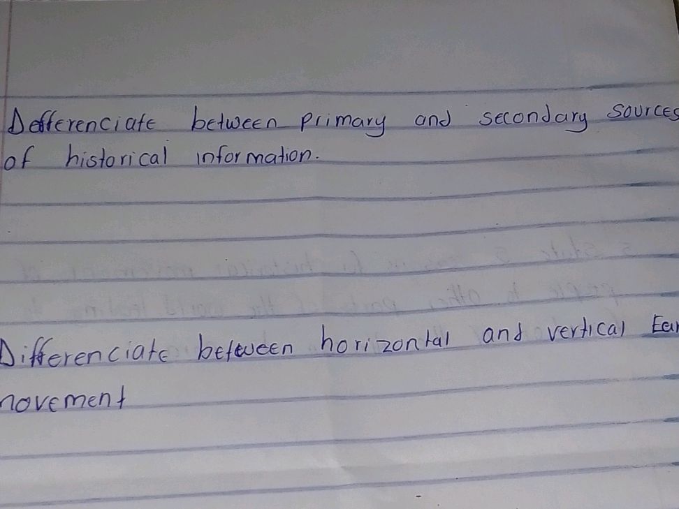 Differentiate between primary and secondary | StudyX