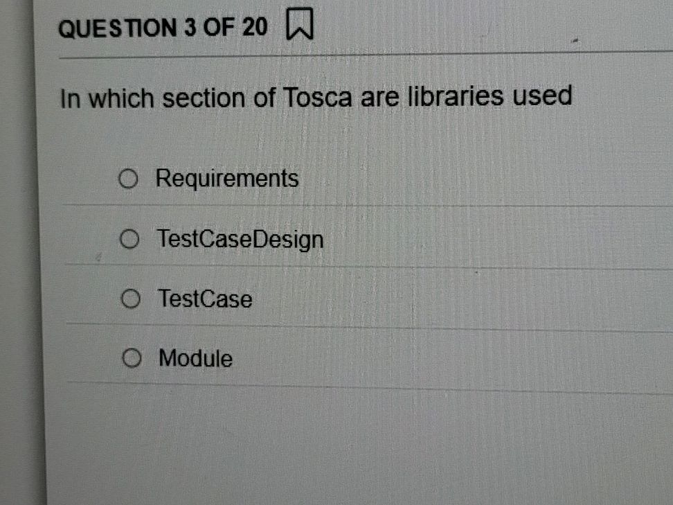 In which section of Tosca are libraries used | StudyX