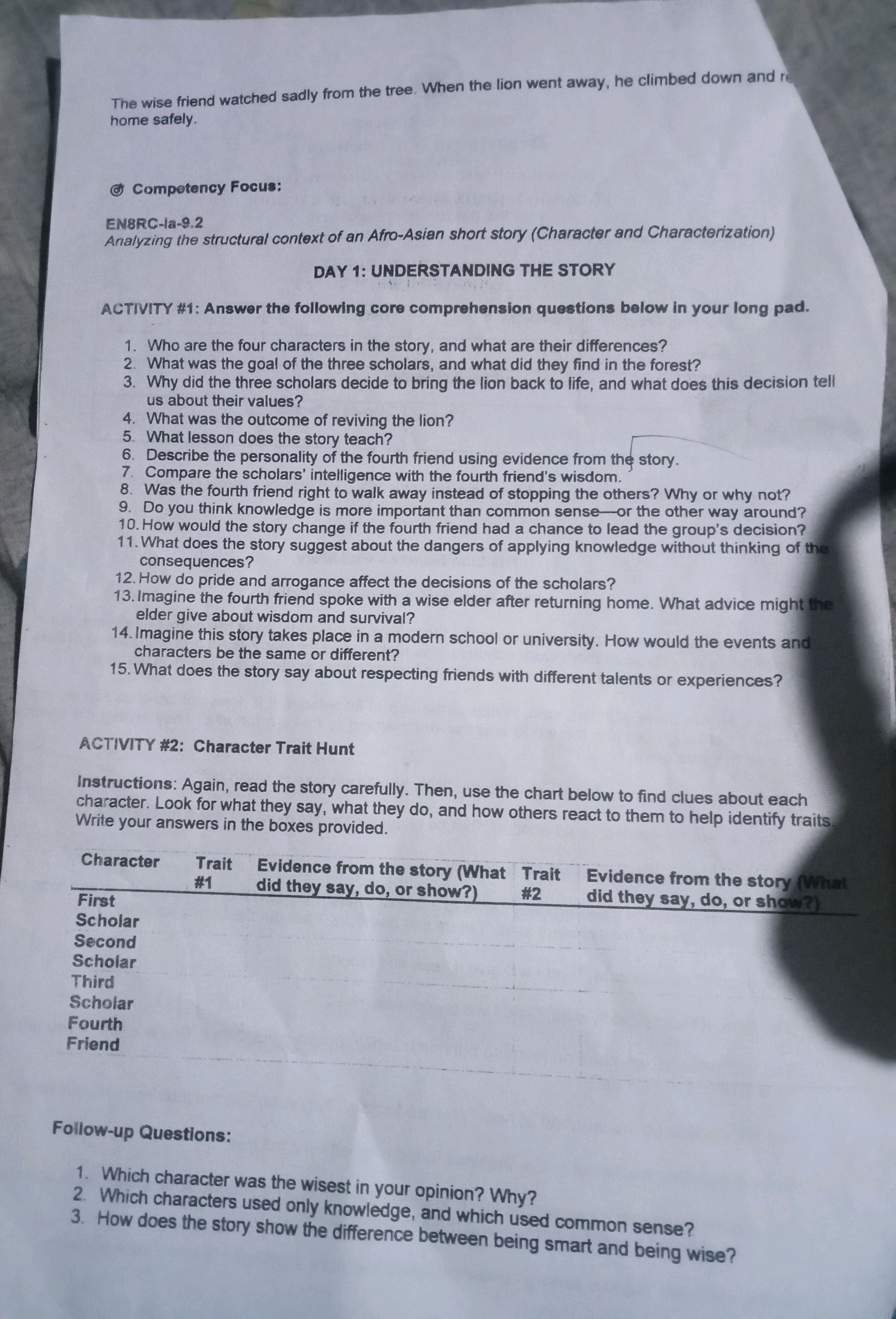 ACTIVITY #1: Answer the following core | StudyX