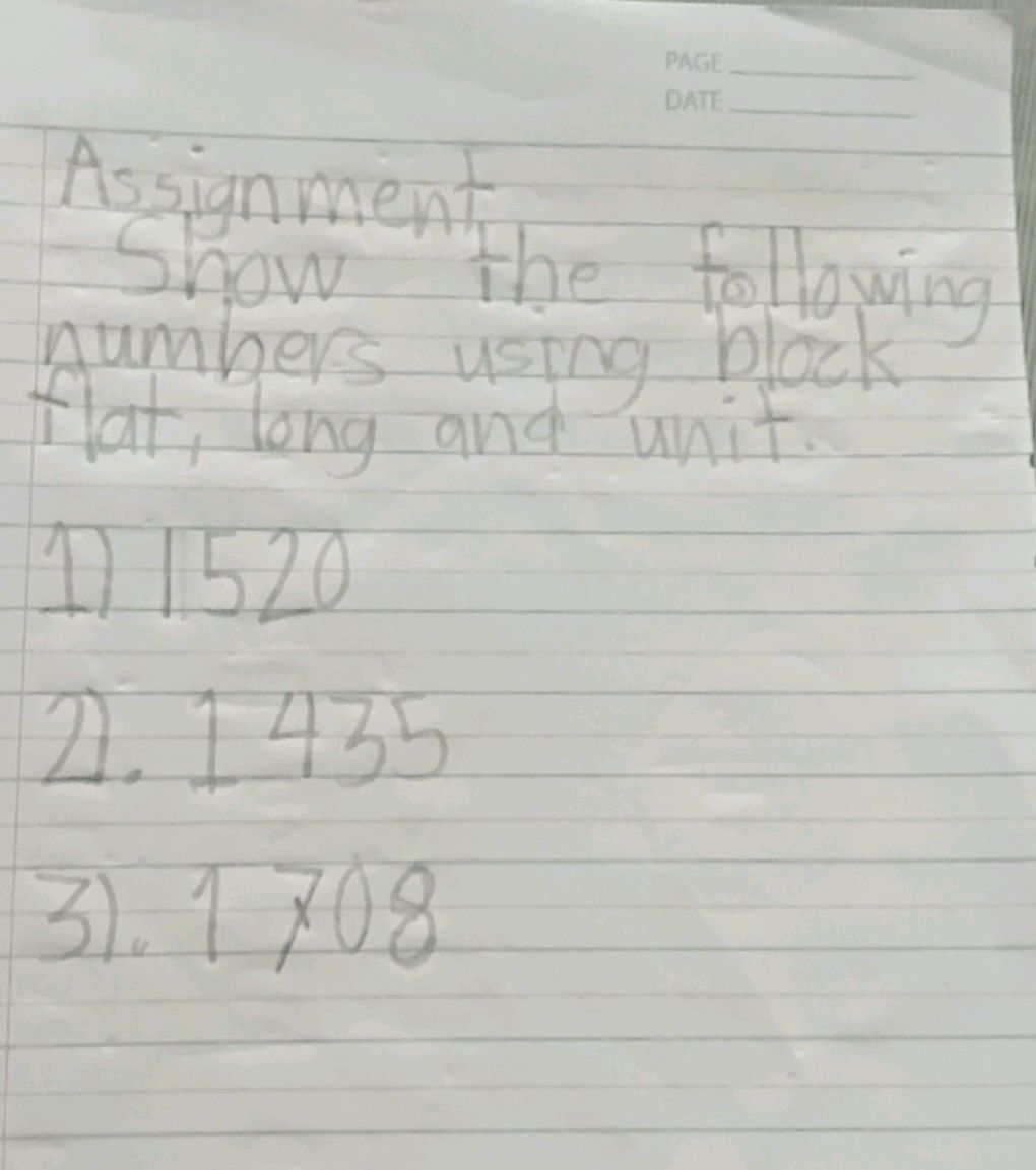 Show the following numbers using block, | StudyX