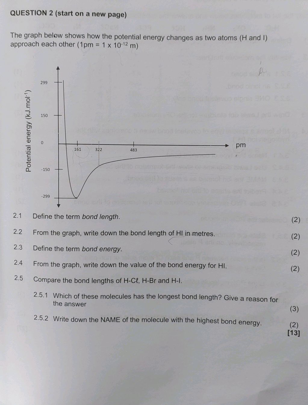 The graph below shows how the potential | StudyX