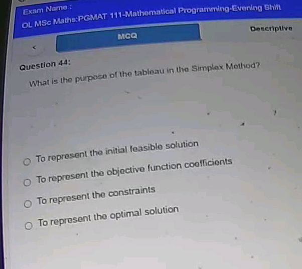 Question 44: What is the purpose of the | StudyX