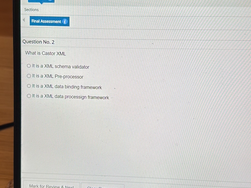 Question No. 2 What is Castor XML It is a | StudyX