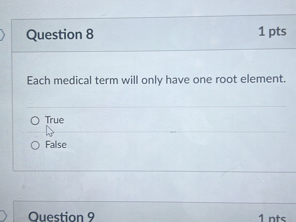 Each medical term will only have one root | StudyX