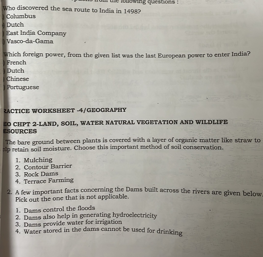 Who discovered the sea route to India in | StudyX