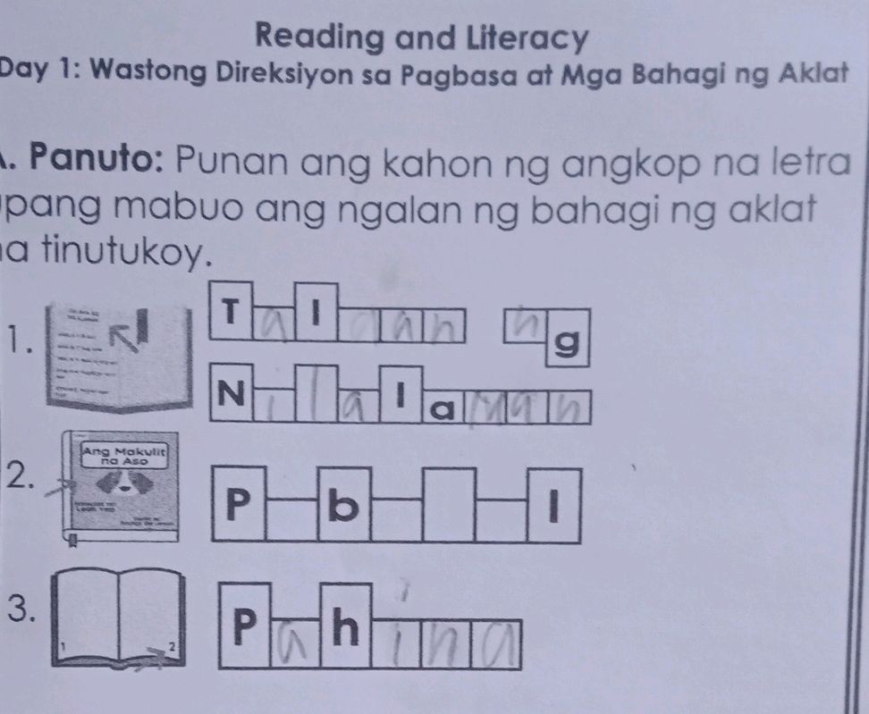 A. Panuto: Punan ang kahon ng angkop na | StudyX