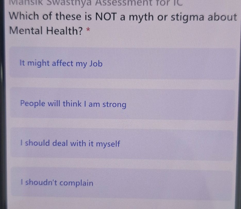 Which of these is NOT a myth or stigma about | StudyX