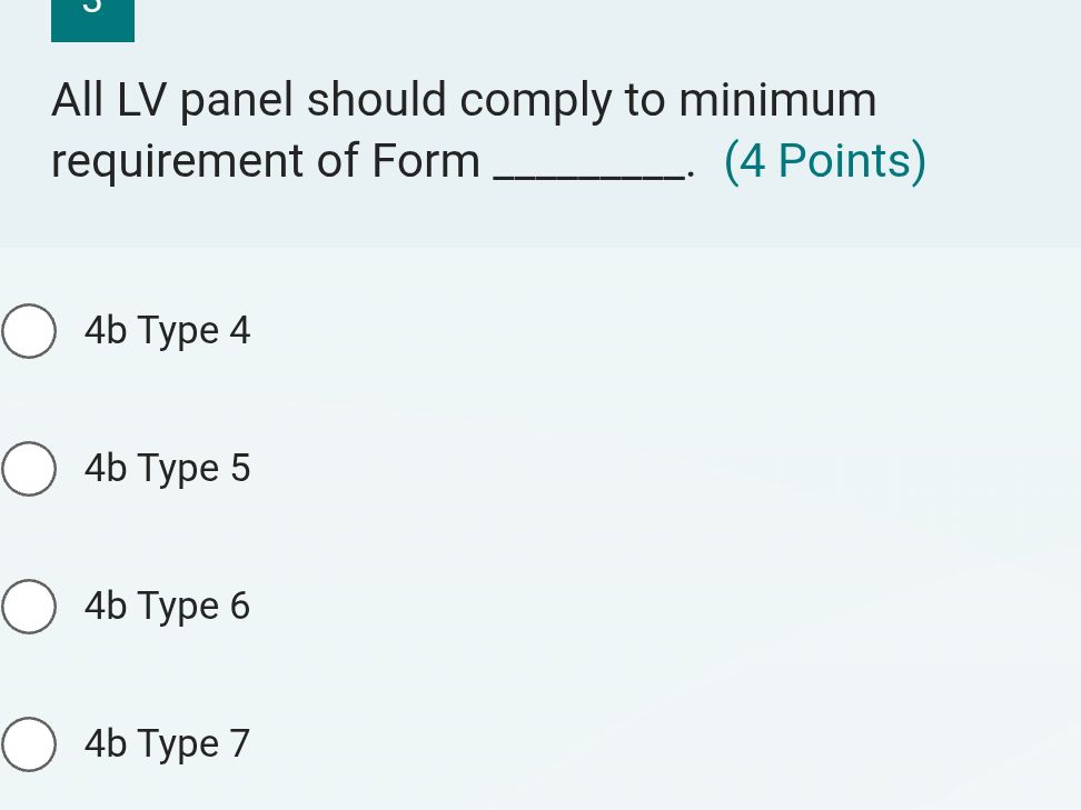 All LV panel should comply to minimum | StudyX