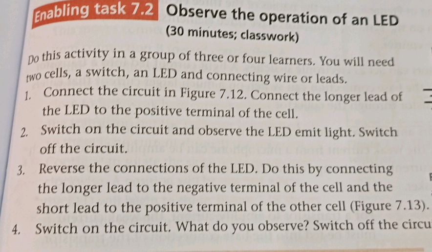 Observe the operation of an LED Do this | StudyX