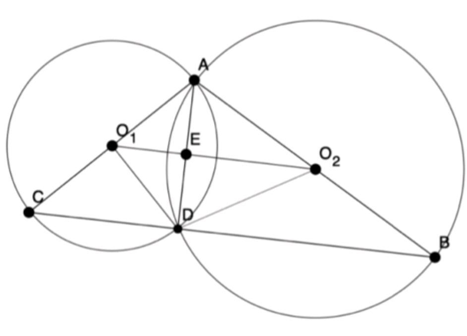 The image shows a geometric diagram with