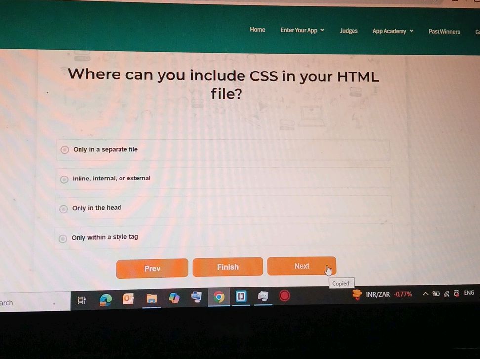 Where can you include CSS in your HTML file? | StudyX