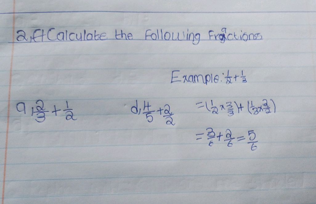 2, Calculate the following fractions | StudyX
