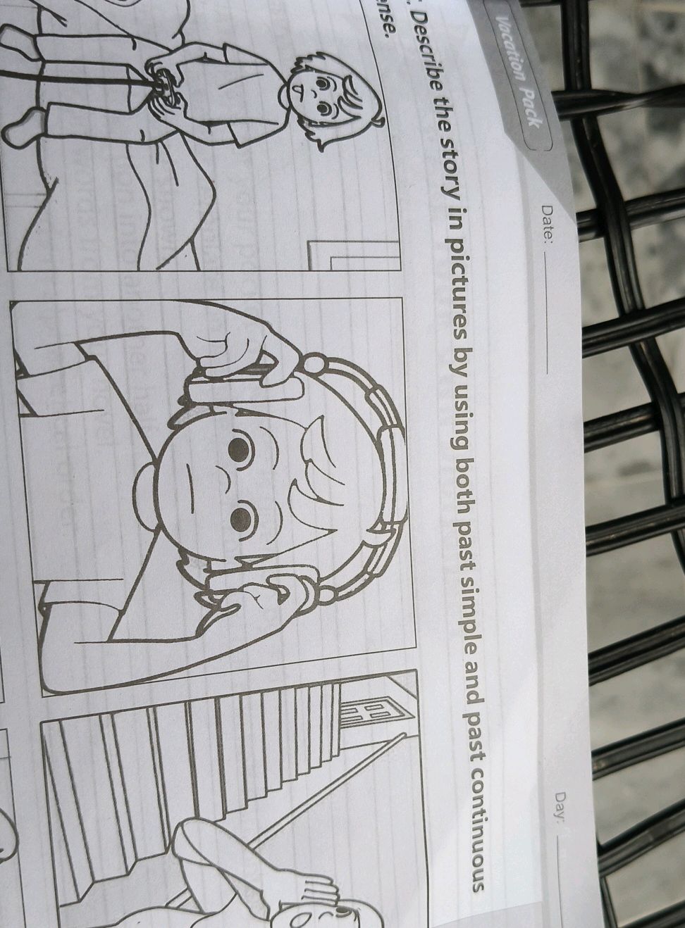 Describe the story in pictures by using both | StudyX