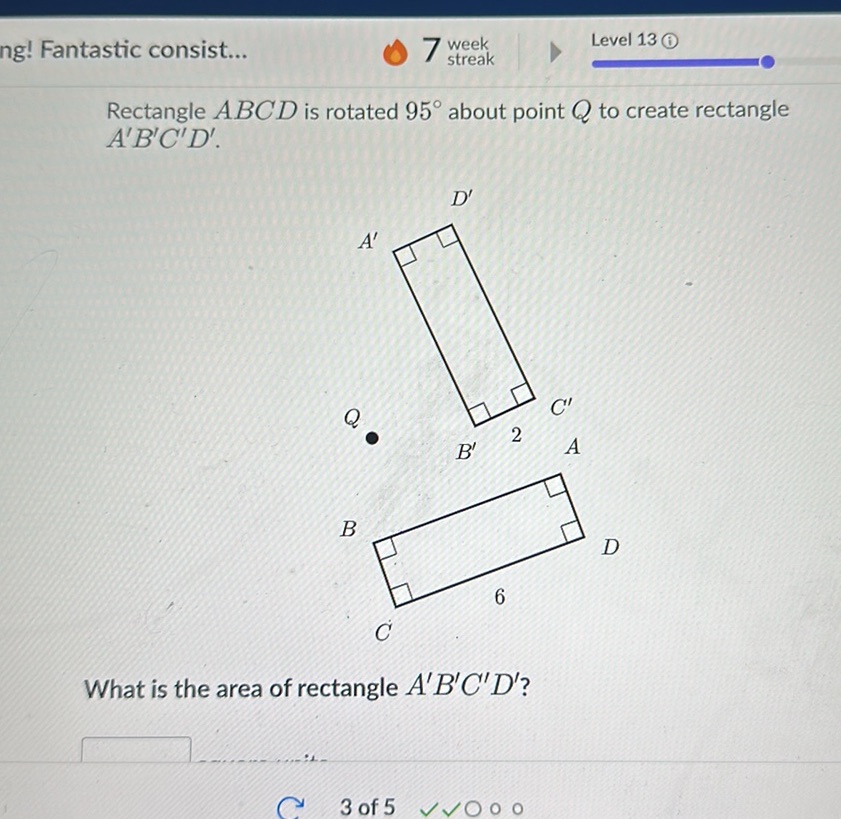 Rectangle $ABCD$ is rotated $95^ $ about | StudyX