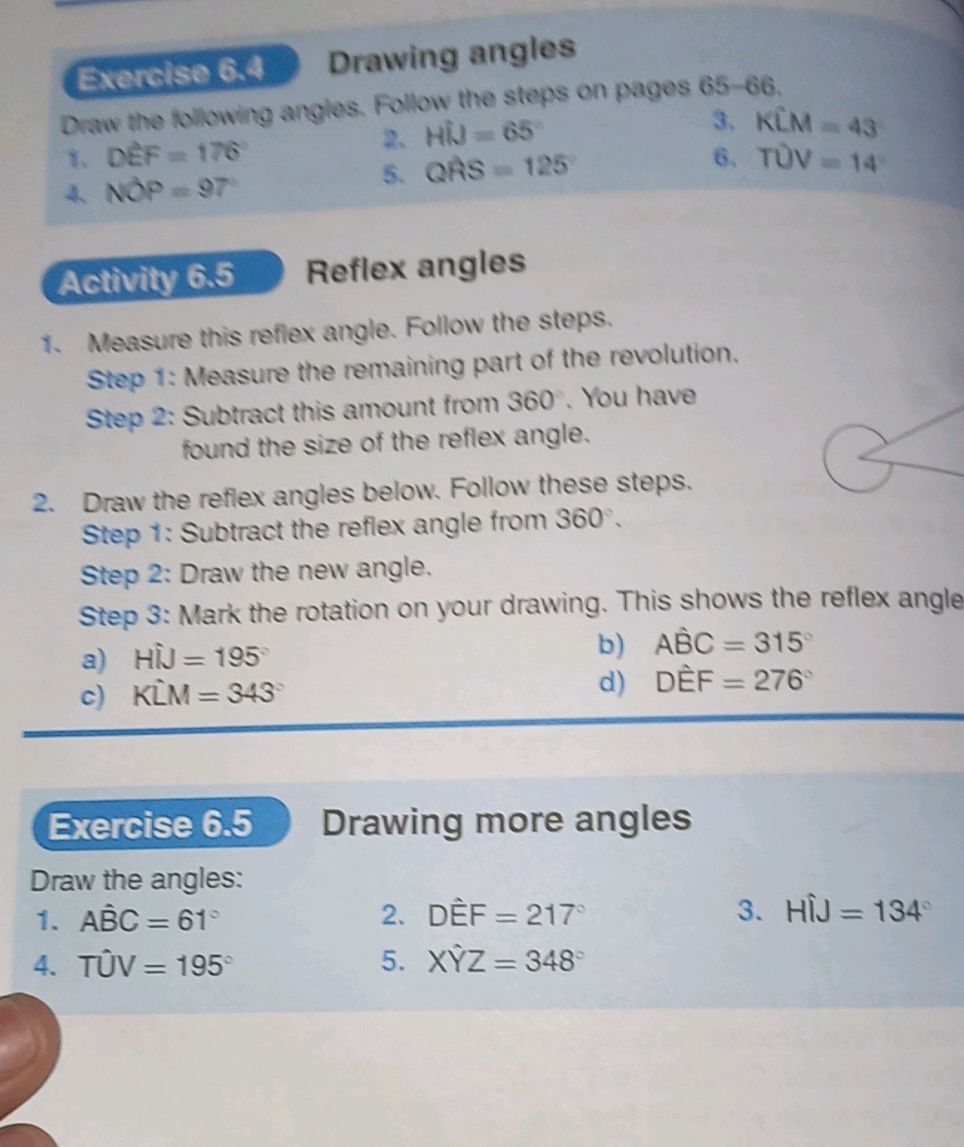Exercise 6.4 Drawing angles Draw the | StudyX