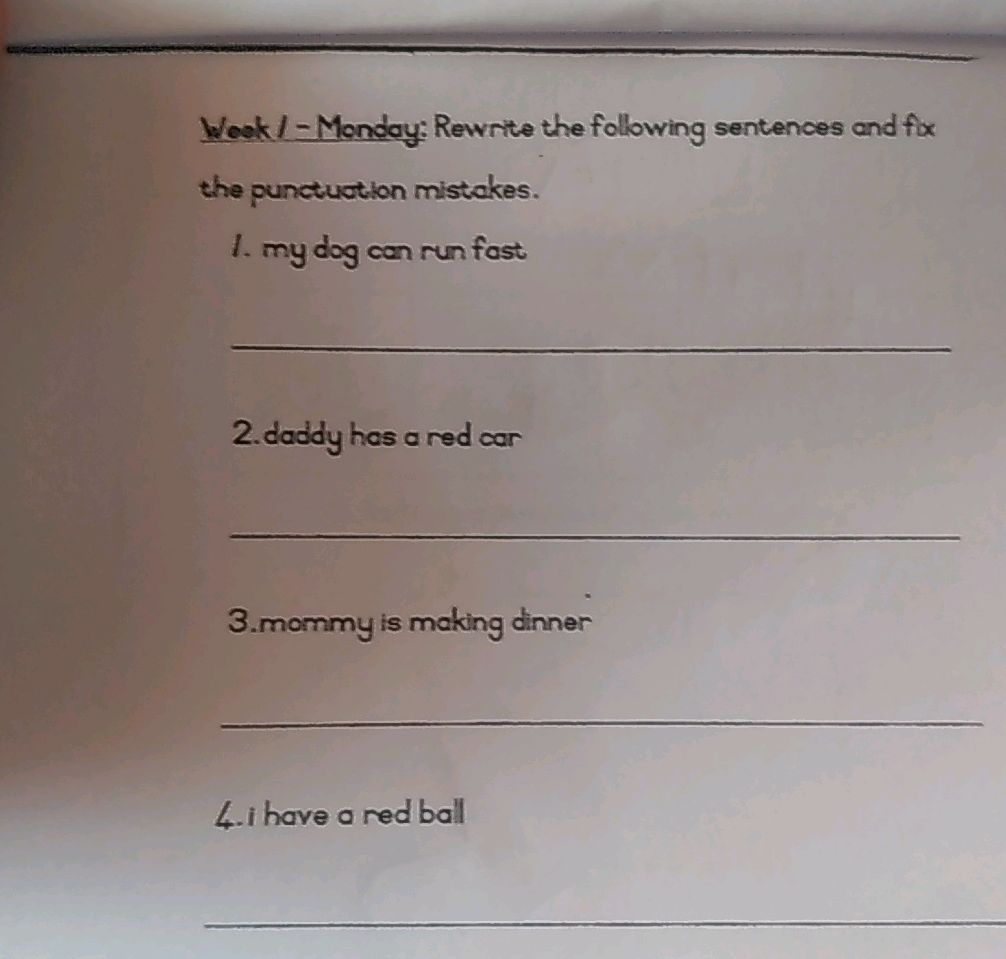 Week / - Monday: Rewrite the following | StudyX