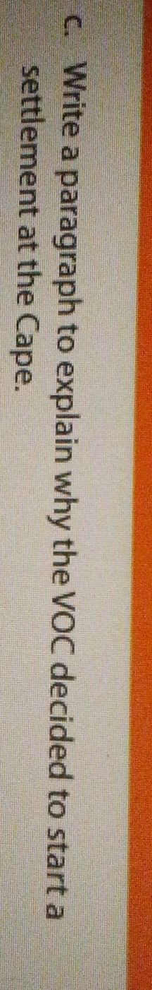 c. Write a paragraph to explain why the VOC | StudyX