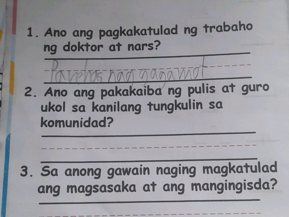 1. Ano ang pagkakatulad ng trabaho ng doktor | StudyX