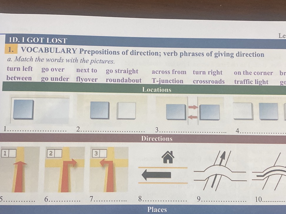 VOCABULARY Prepositions of direction; verb | StudyX